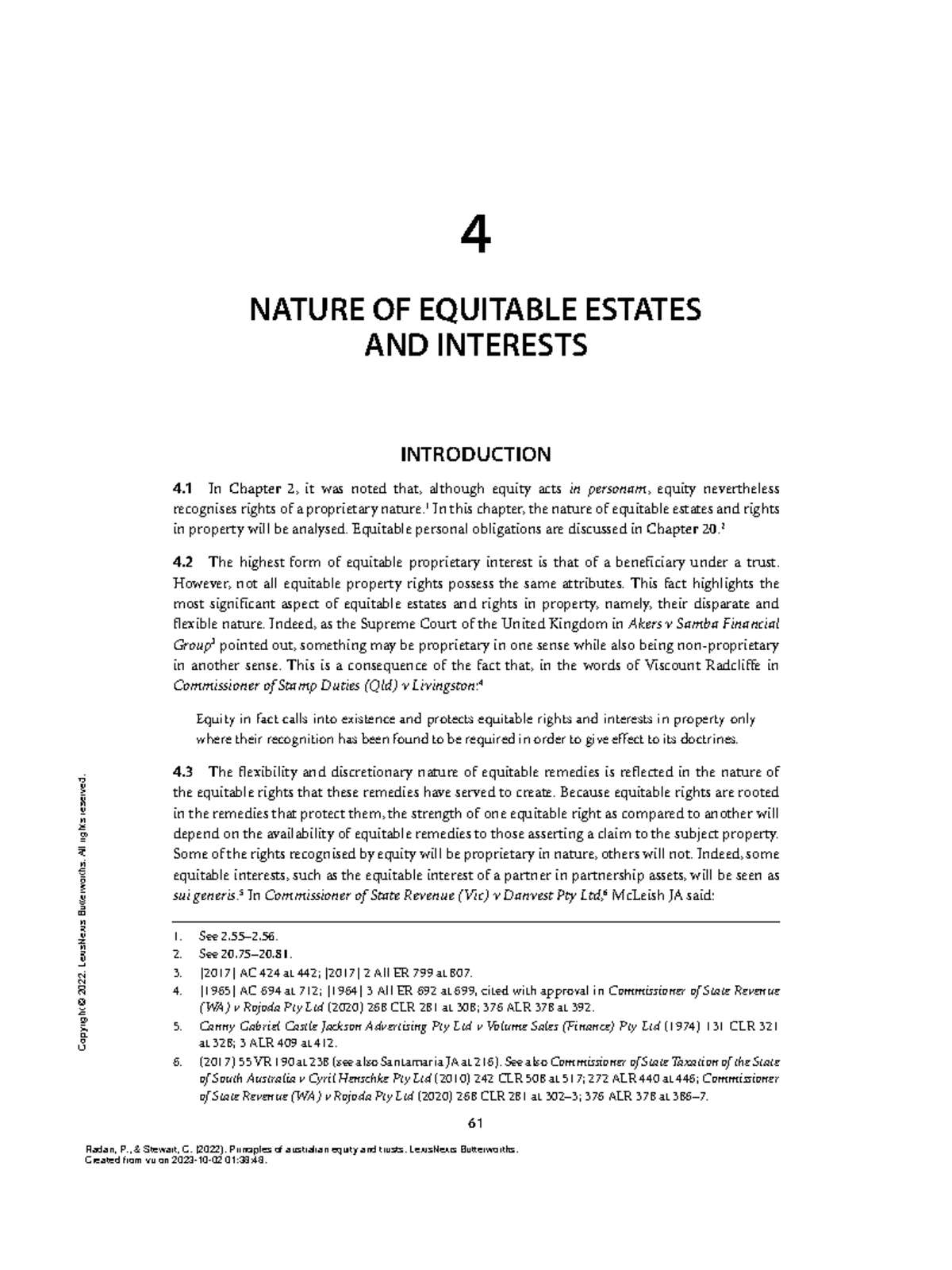 Chapter 4 Nature OF Equitable Estates AND Interests) - 61 4 NATURE OF ...