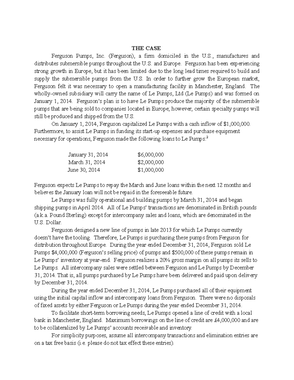 Case Study Foreign-Currency-Translation-and-Consolidation - THE CASE ...