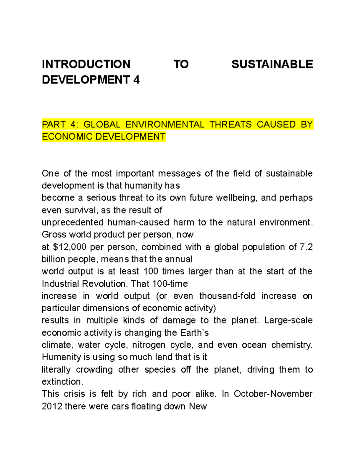 Introduction TO Sustainable Development 4 ( sustainability ...