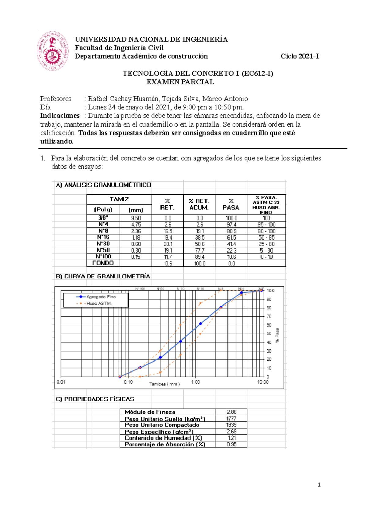 EP I 21 1 - examen parcial - UNIVERSIDAD NACIONAL DE INGENIERÍA ...
