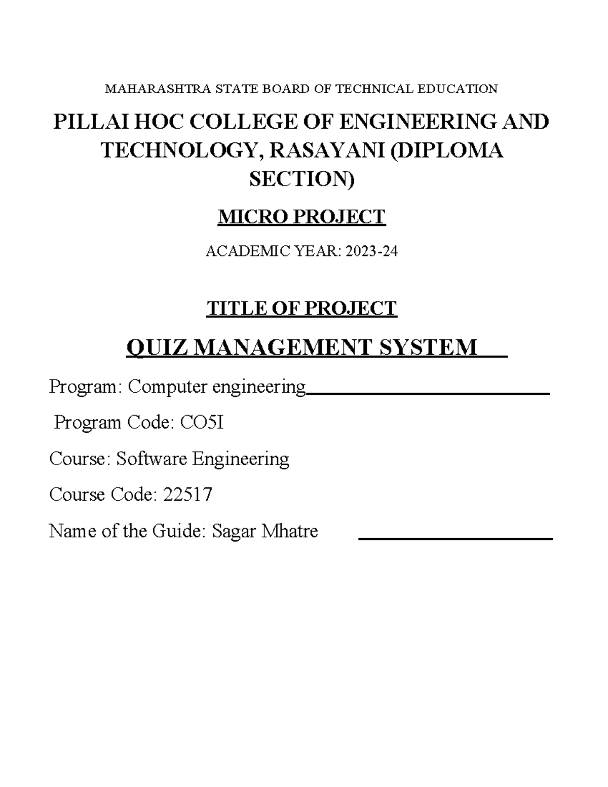 Ajp format - MAHARASHTRA STATE BOARD OF TECHNICAL EDUCATION PILLAI HOC ...