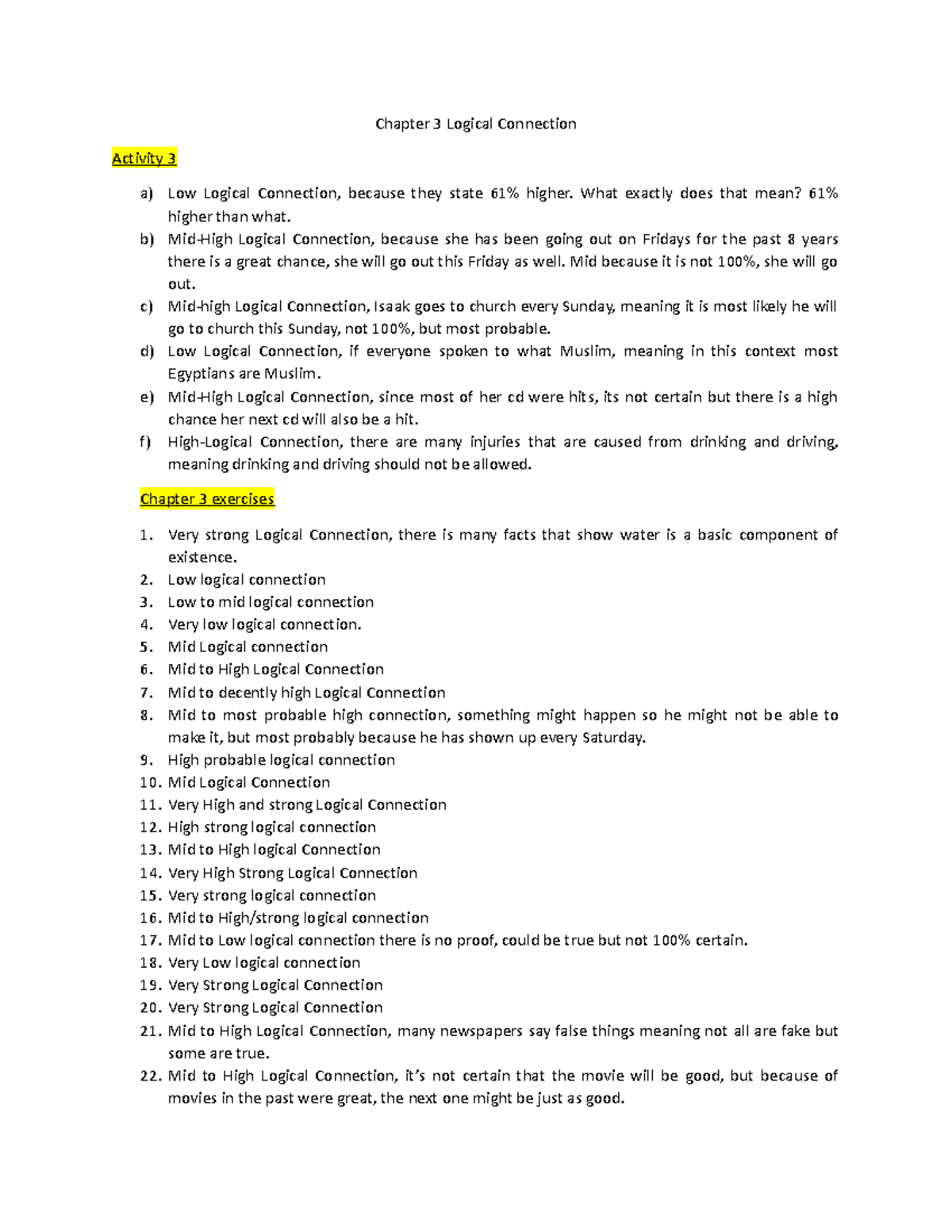 Chapter 3 Logical Connection - Chapter 3 Logical Connection Activity 3 ...