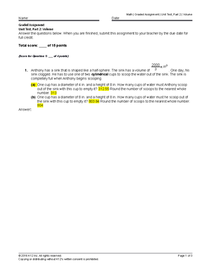 2.15 Unit Test Part 2 - 2.15 Unit Test Part 2 - Math | Graded ...