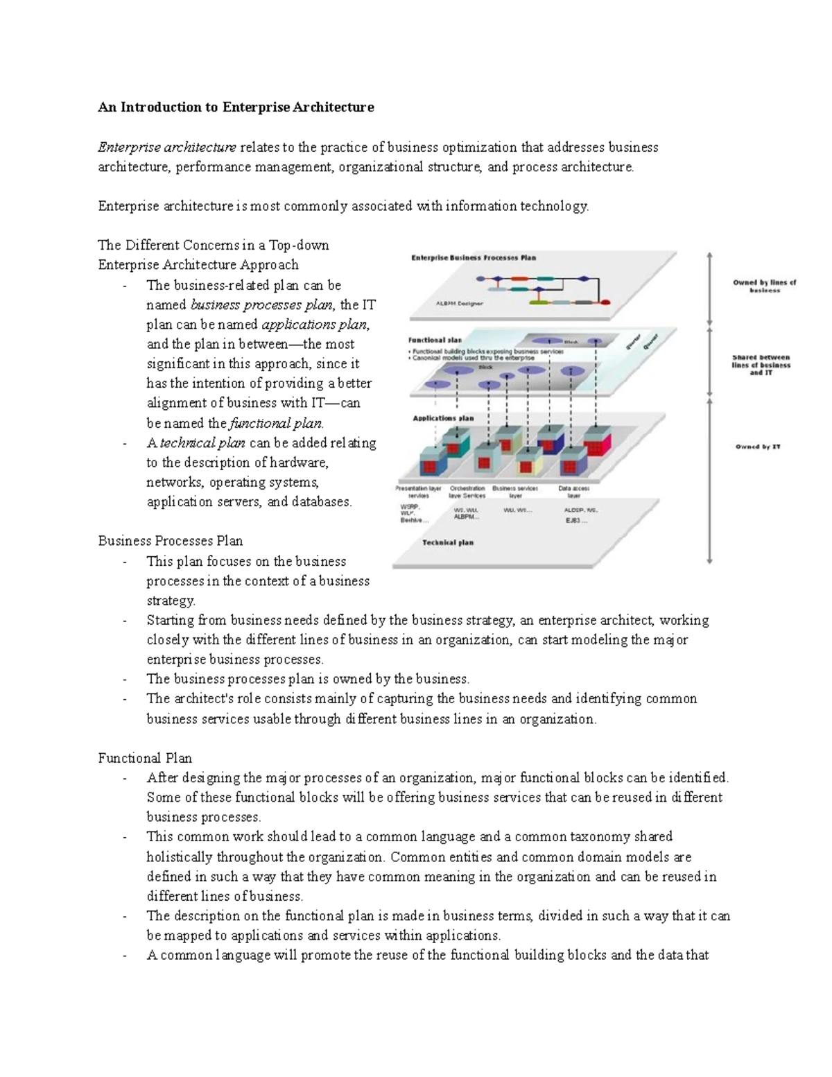 IDSC Topic 7 & 8 Notes - An Introduction to Enterprise Architecture ...