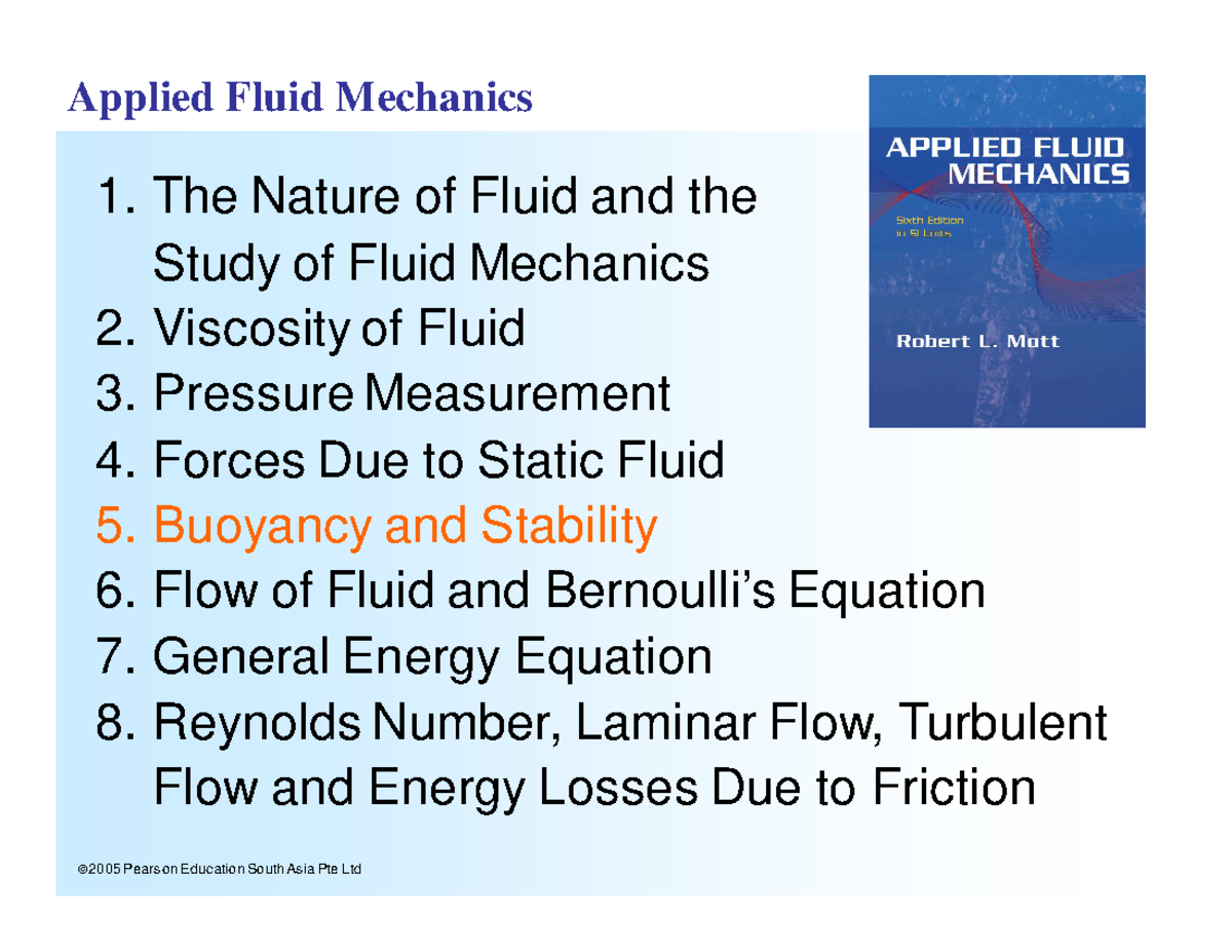 Buoyancy and Stability - Applied Fluid Mechanics 1. The Nature of Fluid ...