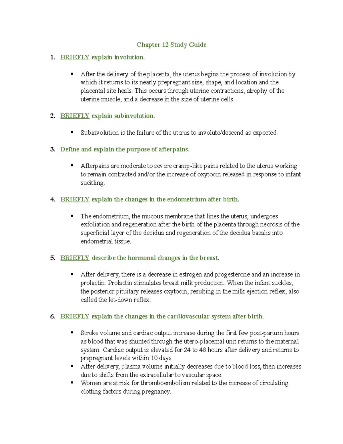 Rodriguez,Shulie NRSG236 Study Guide#12 2023 Spring - Chapter 12 Study ...