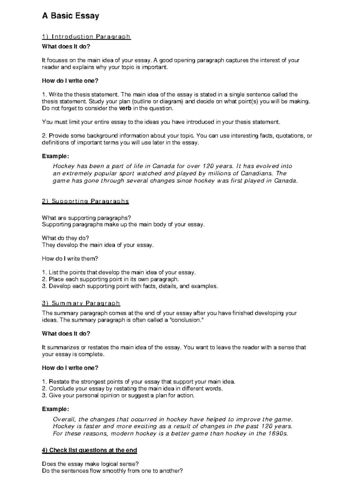 1. A Basic Essay - Zusammenfassung ECP1 - English for Professional ...