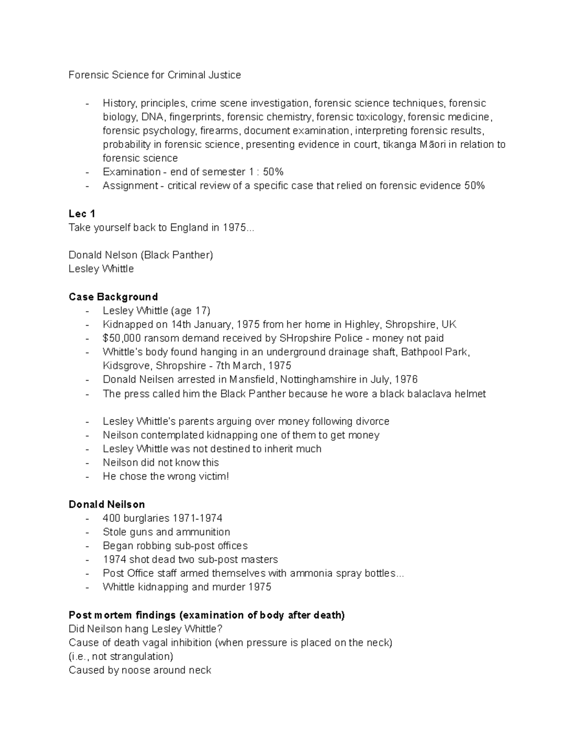 CRJU211 Forensic Week 1 - Forensic Science for Criminal Justice History ...