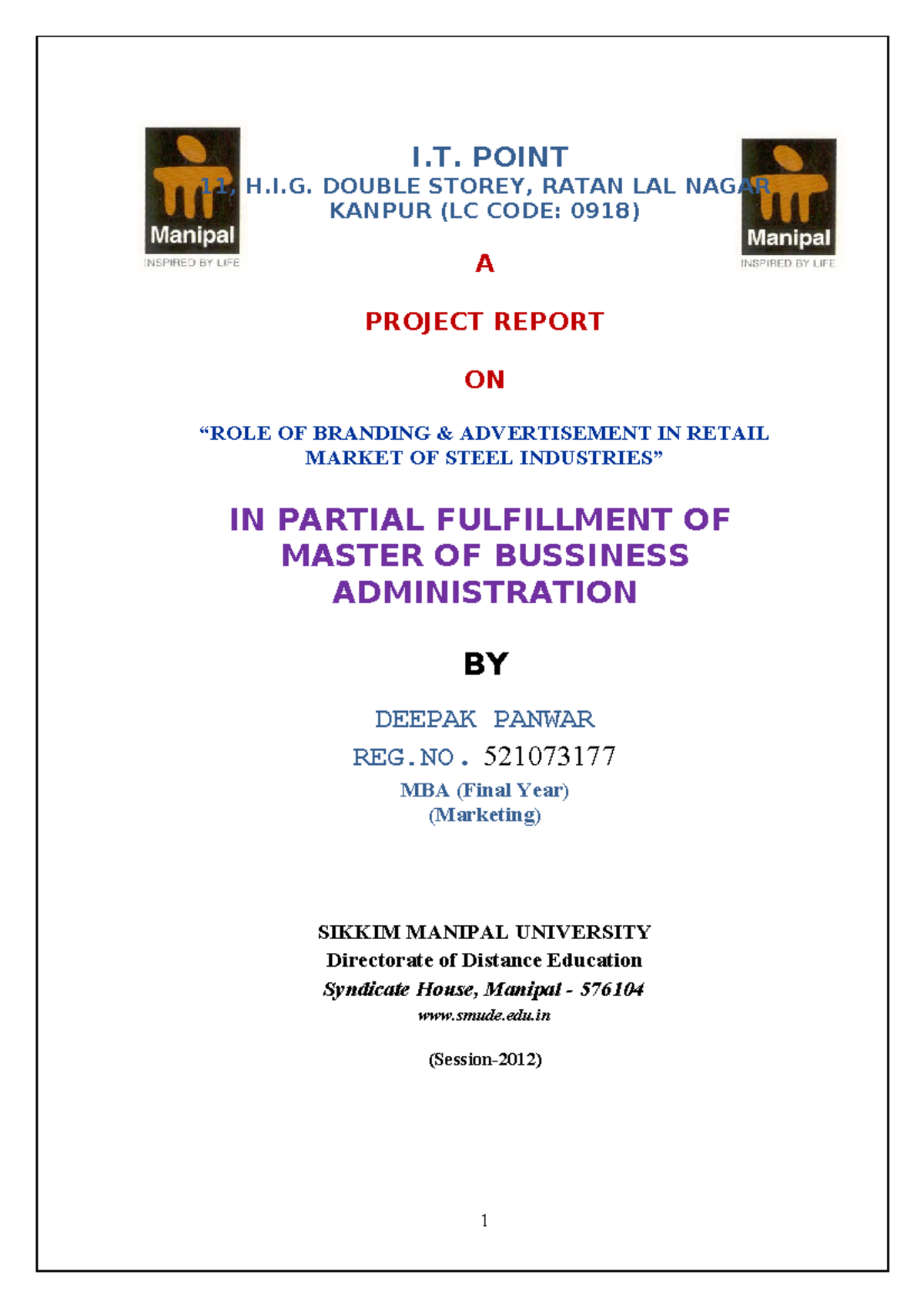 Pdfcoffee - ####### I. POINT 11, H.I. DOUBLE STOREY, RATAN LAL NAGAR KANPUR (LC CODE: 0918) A ...