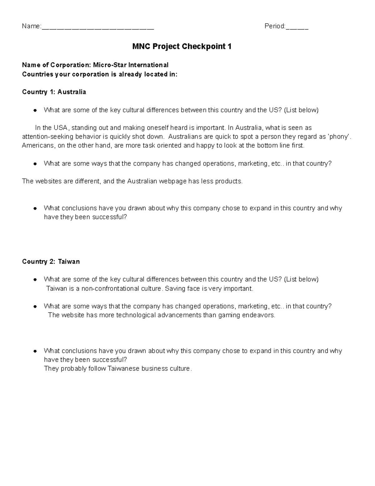 Copy of MNC Checkpoint 1 - Name:______________________________ Period ...