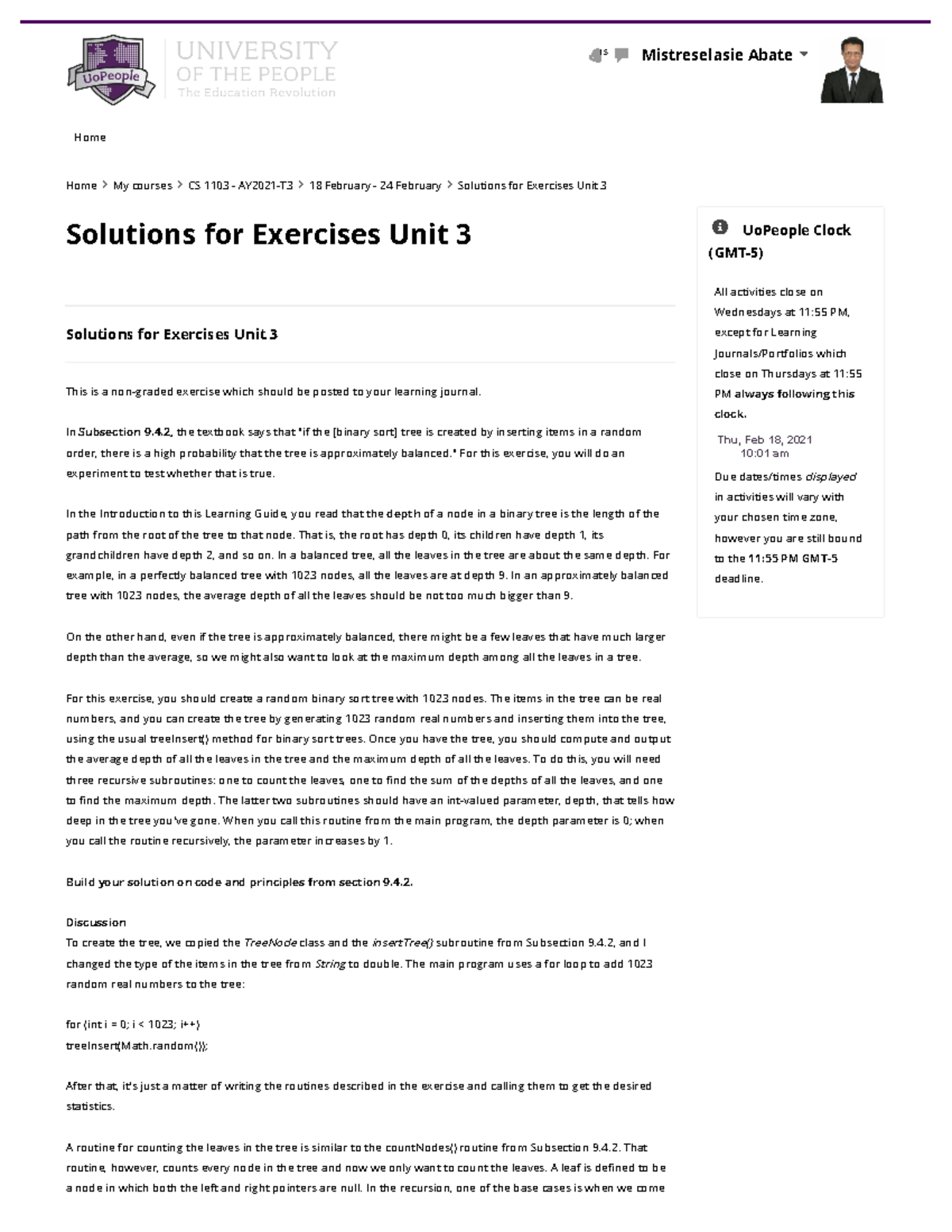 CS 1103 - AY2021-T3 Solutions for Exercises Unit 3 - Home Solutions for Exercises Unit 3 ...