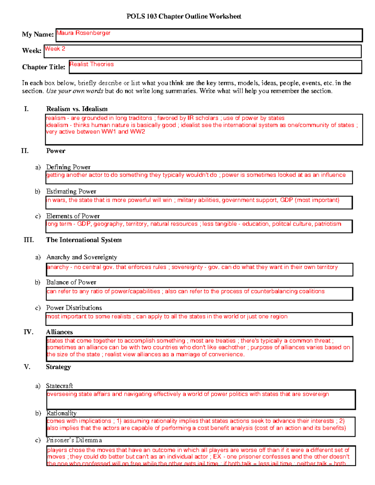 Chapter 2 Outline Worksheet - completed - POLS 103 Chapter Outline ...