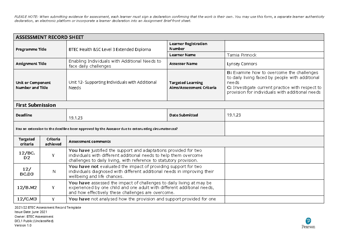 TP-Unit 12 assessment assignment - declaration, an electronic platform ...