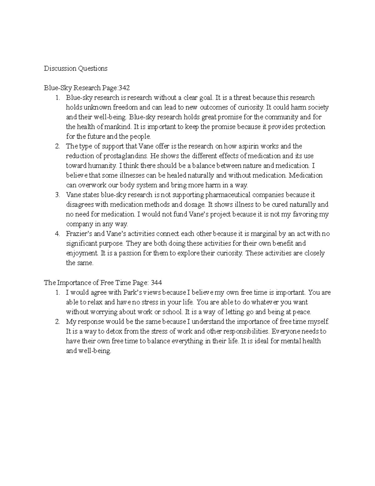 English Homework Assignment - Discussion Questions Blue-Sky Research ...