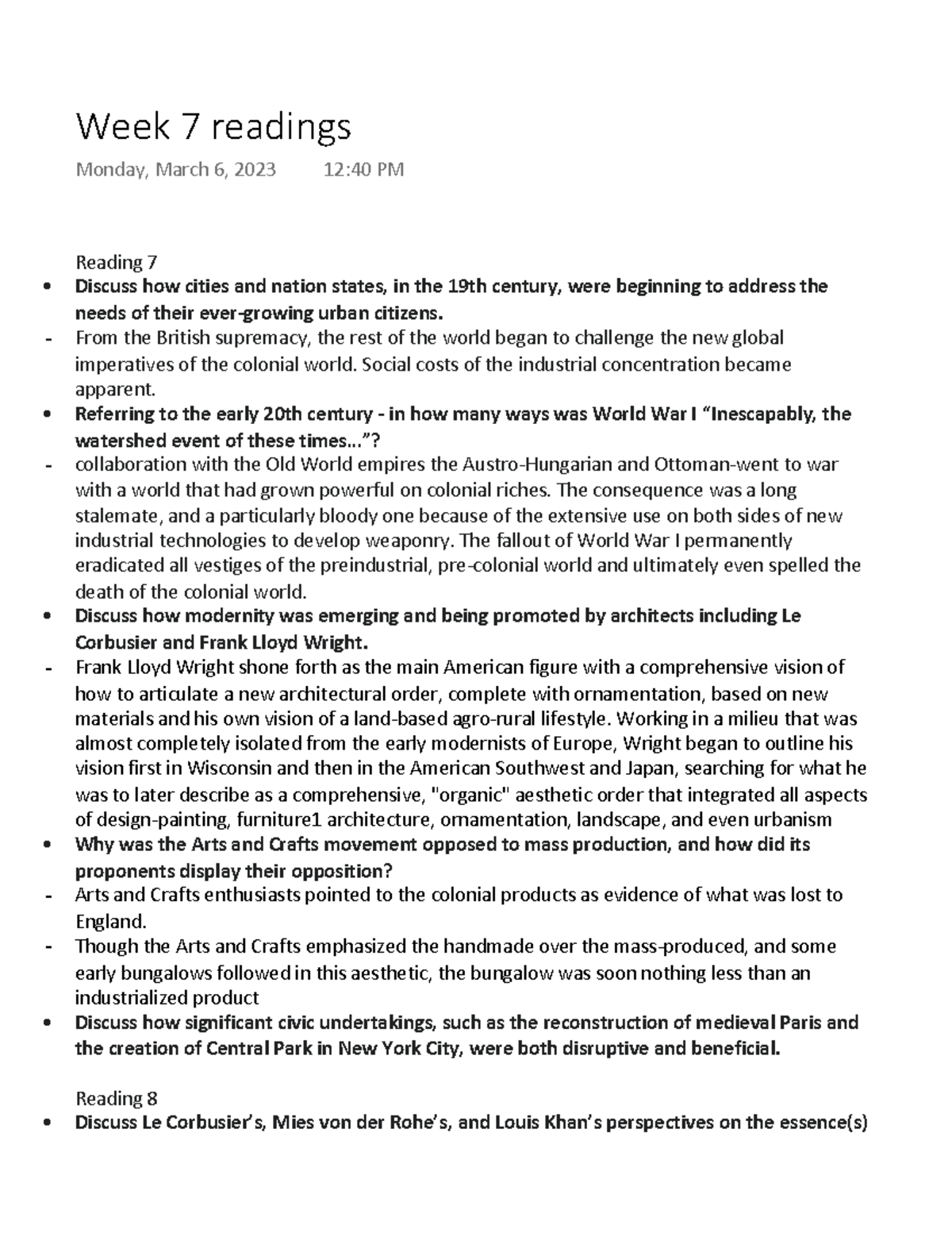 Week 7 readings - Reading 7 Discuss how cities and nation states, in ...