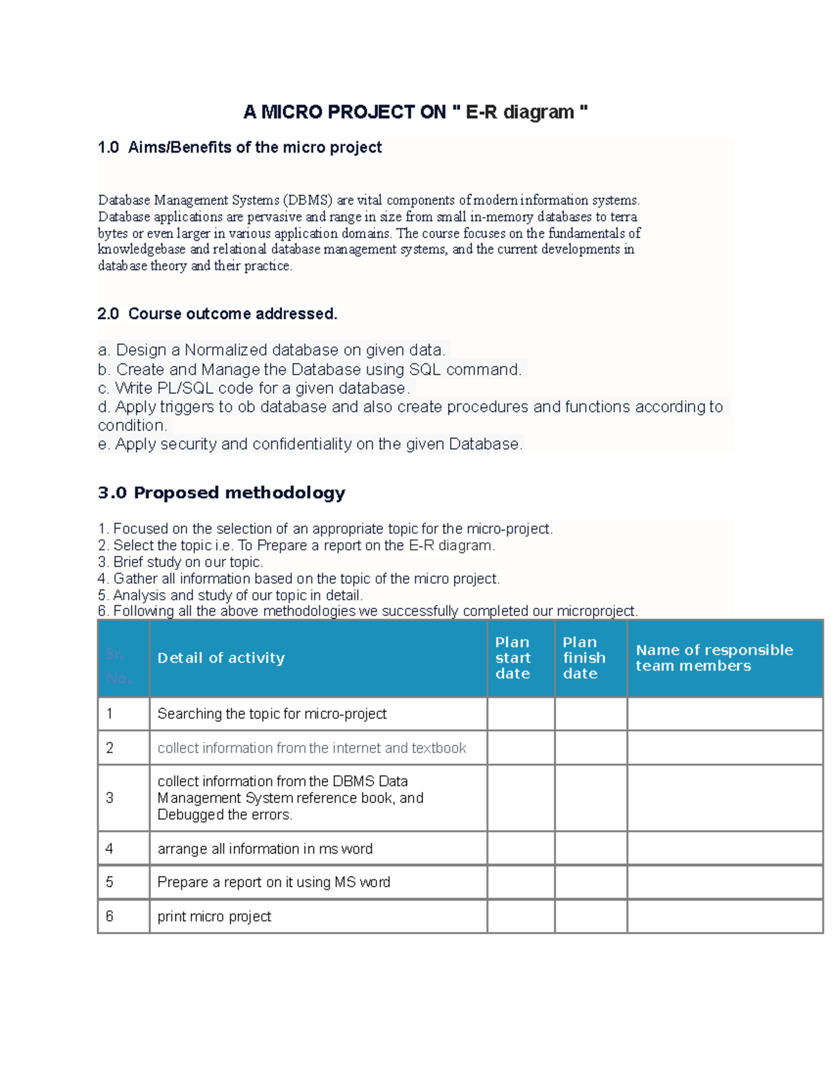 A Micro Project ON - sadqdQR - A MICRO PROJECT ON " E-R diagram " 1 ...