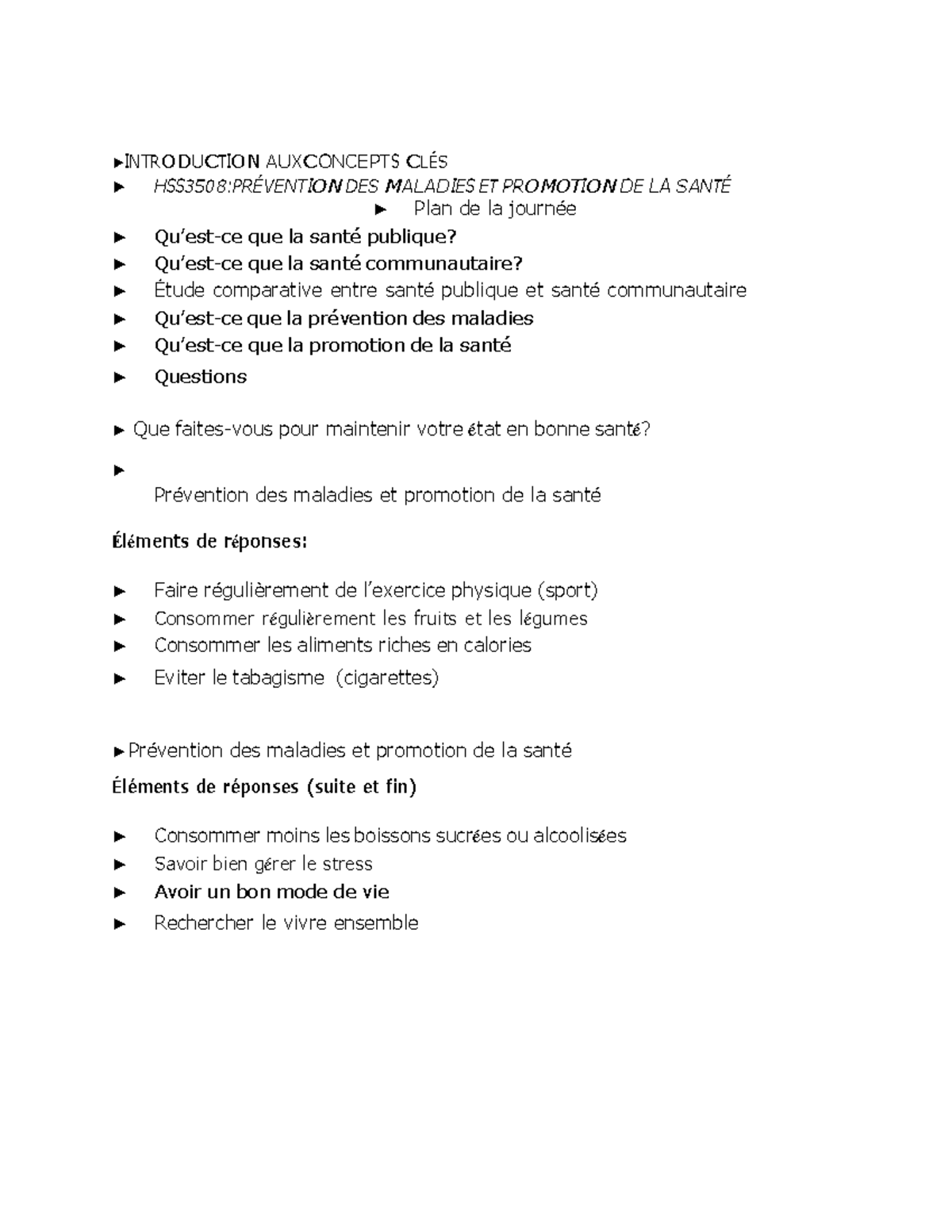 Final Exam Review - Summary Prévention des maladies et promotion de la santé - INTRODUCTION ...