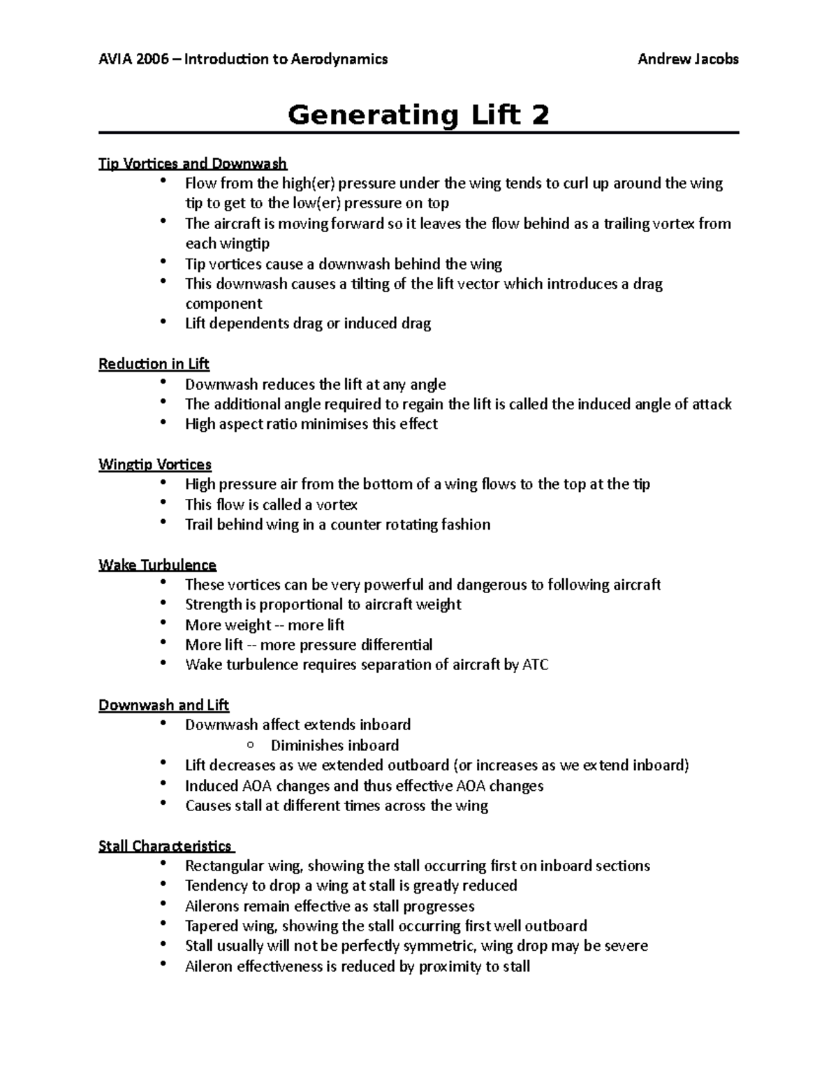 Aero - Generating Lift 2 - Generating Lift 2 Tip Vortices and Downwash ...