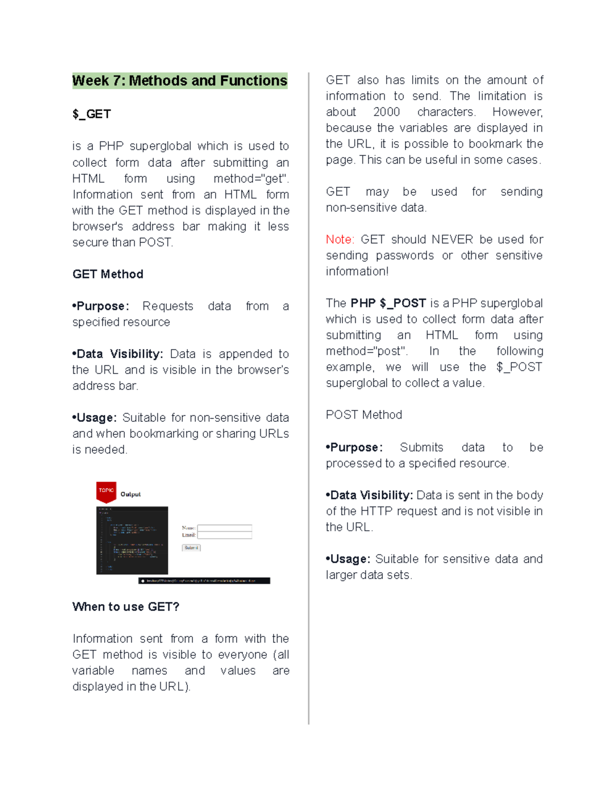 Inbound 6649054078833368072 - Week 7: Methods and Functions $_GET is a ...