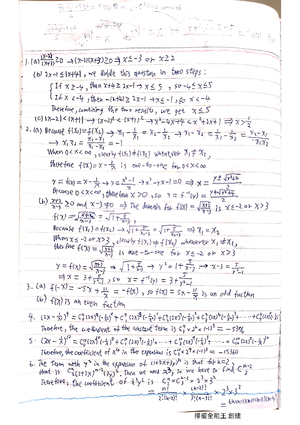 Basic Mathematics I- Calculus and Probability & Statistics - AMA1110 - PolyU - Studocu