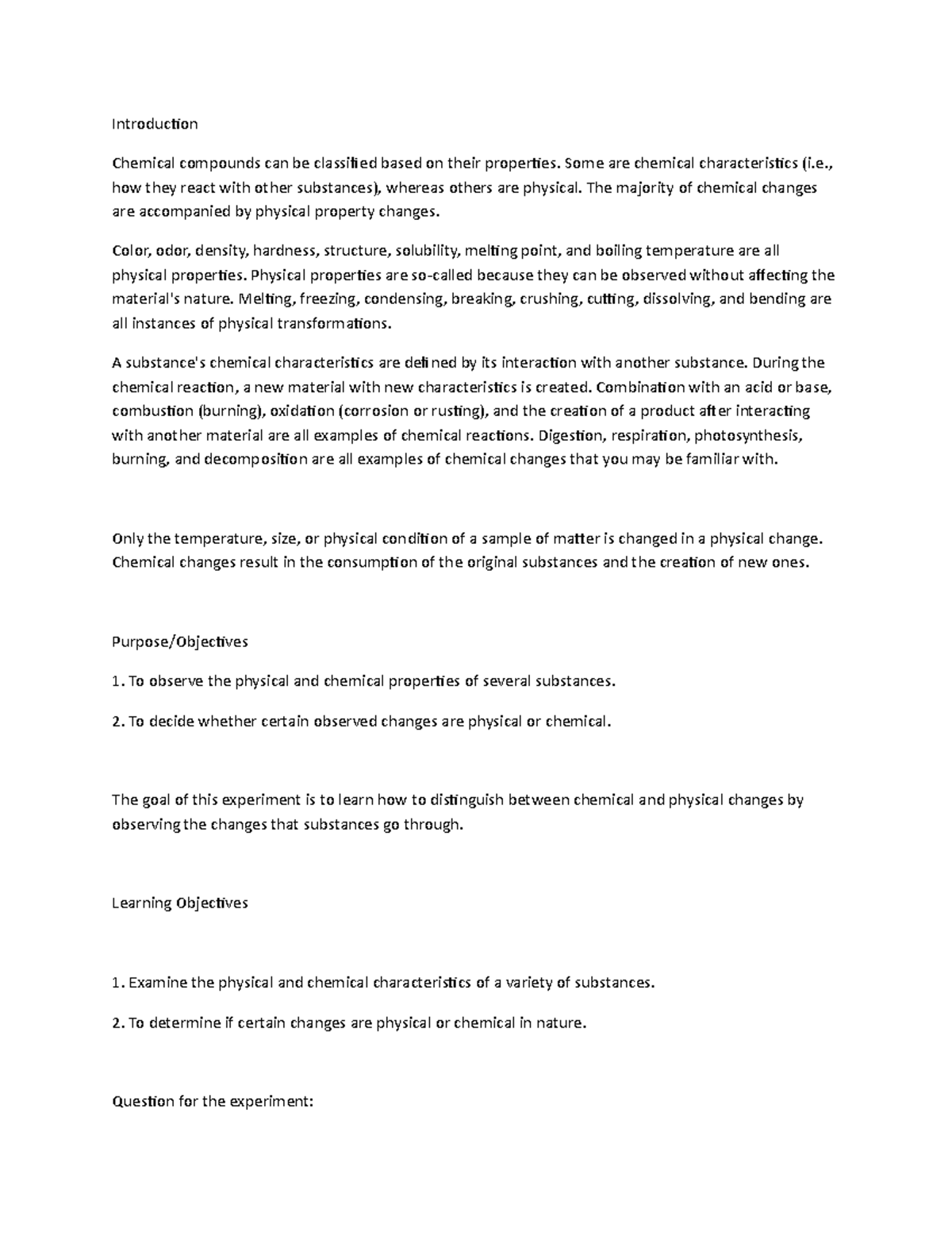 Introduction and conclusion - Introduction Chemical compounds can be ...