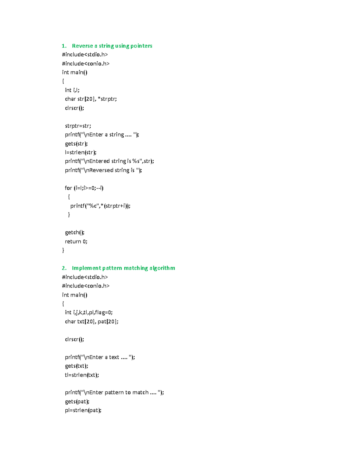 C3DSprgs - I - DS QUESTIONS - 1. Reverse a string using pointers #include - Studocu
