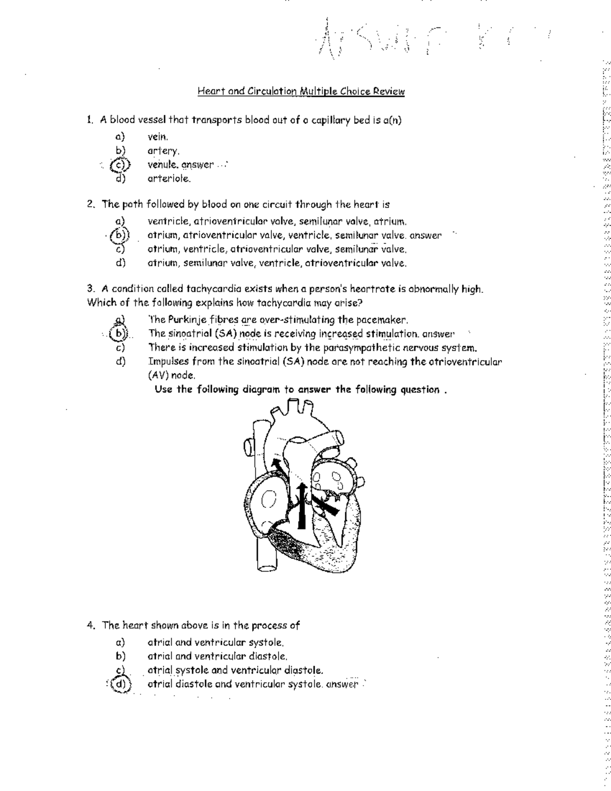 Circulatory TEST FIX - BIOL 205 - Studocu