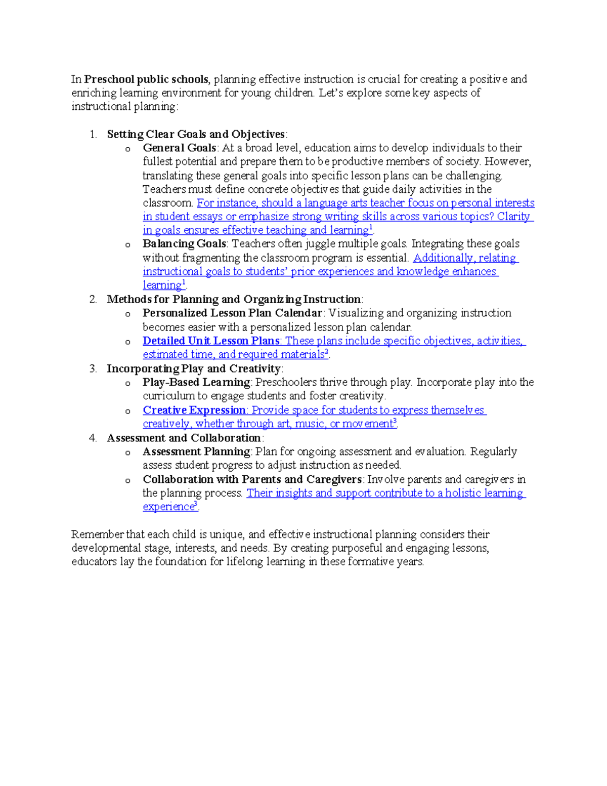 ECED 38 Planning FOR Preschooler AND Kindergarten - In Preschool public ...