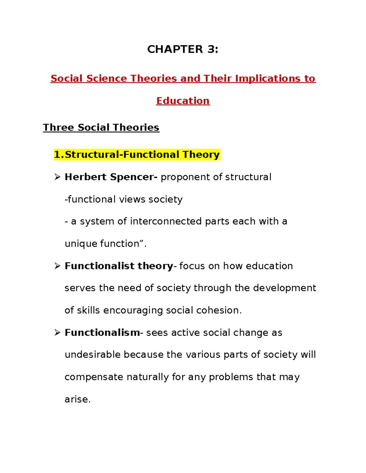 Social Science Theories and Their Implications to Education - CHAPTER 3 ...