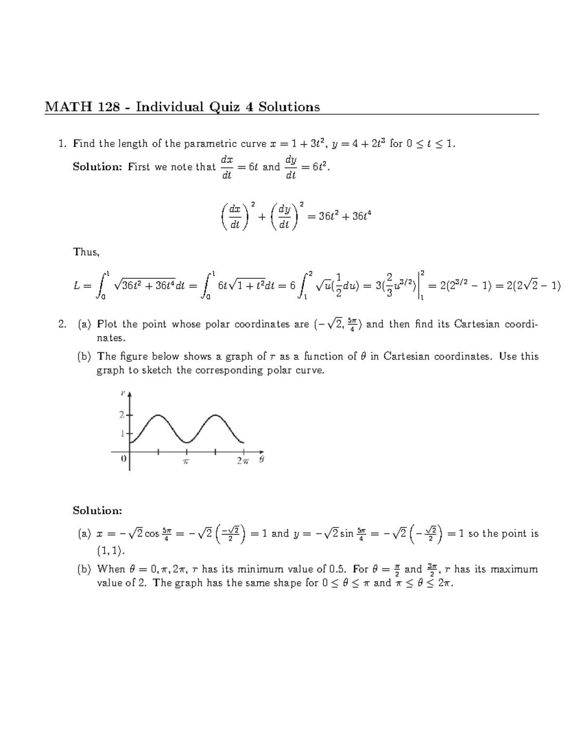 Individual Quiz 4 Solutions - MATH 128 - Individual Quiz 4 Solutions ...