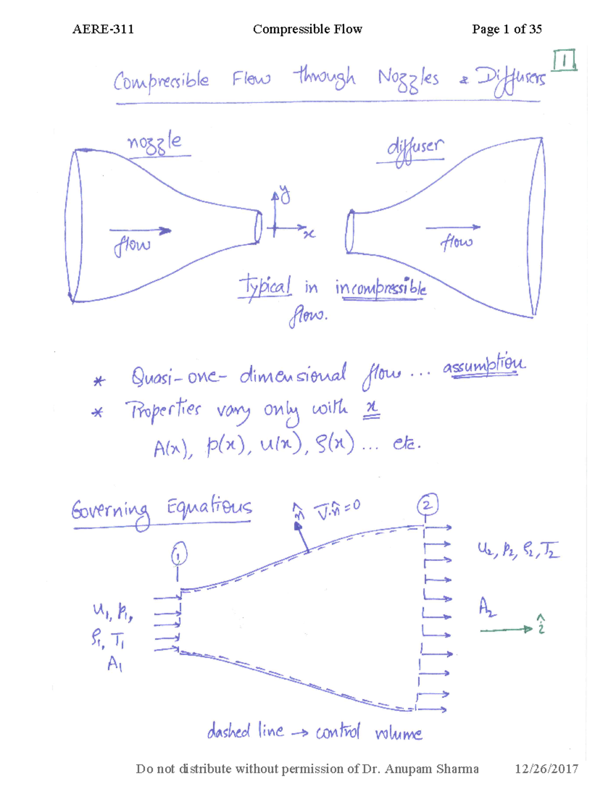04 Nozzle Flow Lecture Notes-part-1 - AerE 311 - Studocu