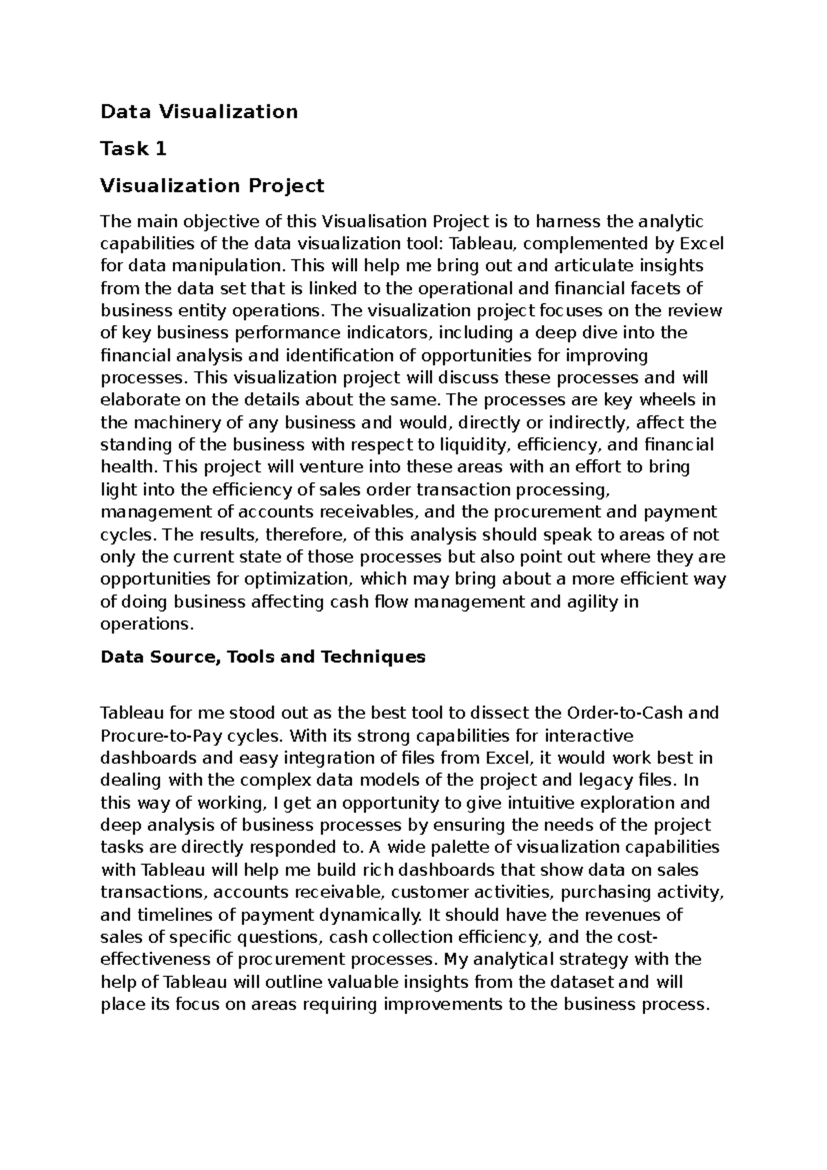 Data Visualization Part 1 Data Visualization Task 1 Visualization