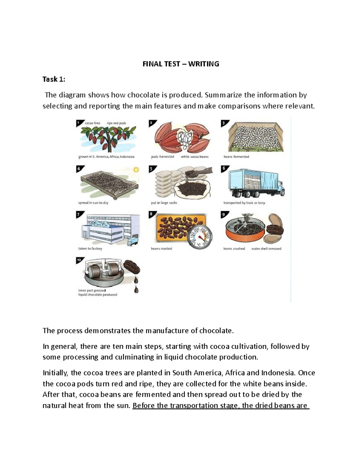 Bài chữa Writing - informational - FINAL TEST – WRITING Task 1: The ...