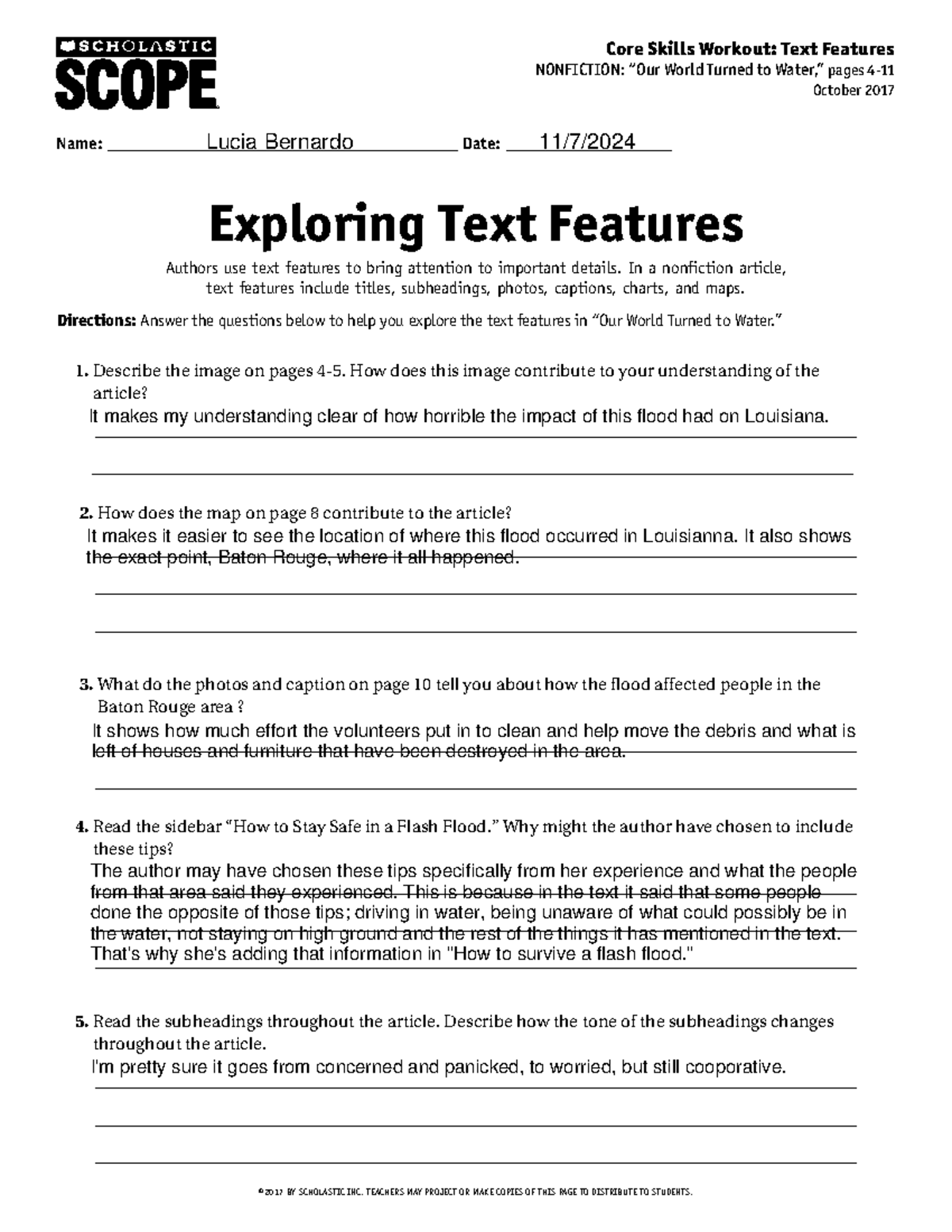 Scope 100117 CS Nonfiction Text Features - Exploring Text Features ...