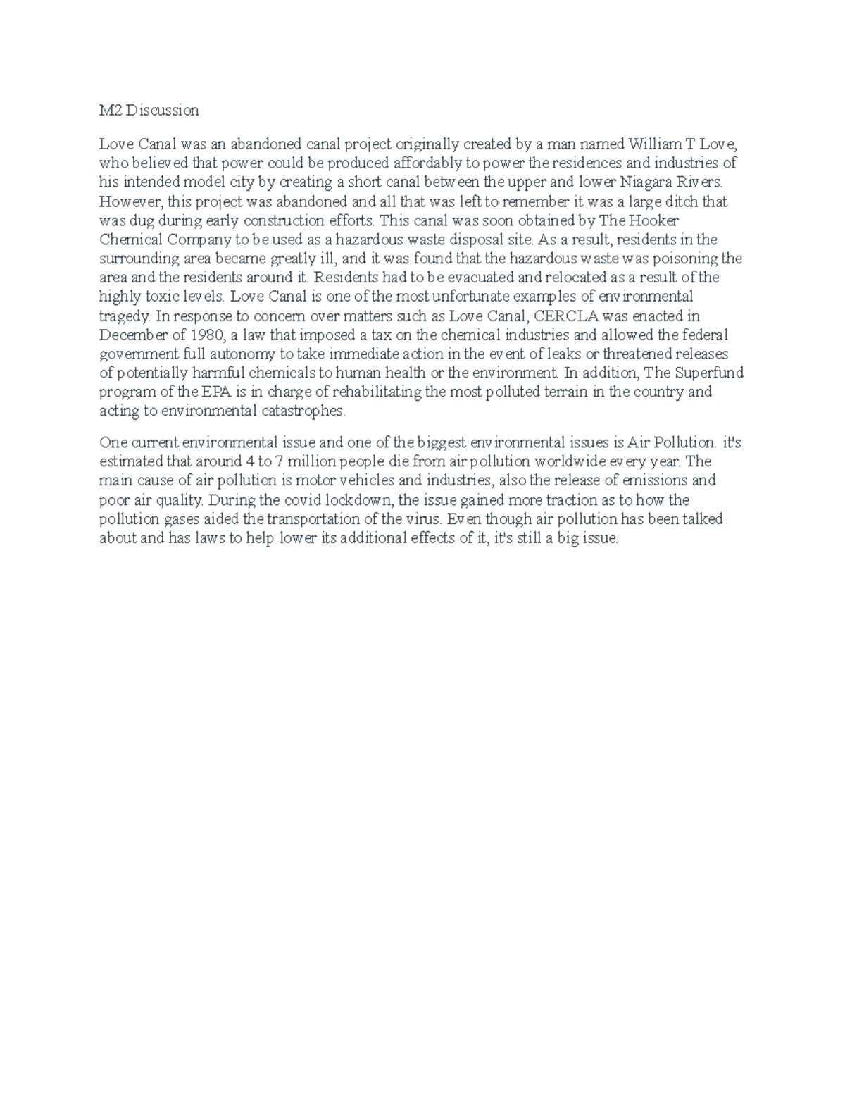 M2 Discussion - First, I want you to briefly explain what happened at ...