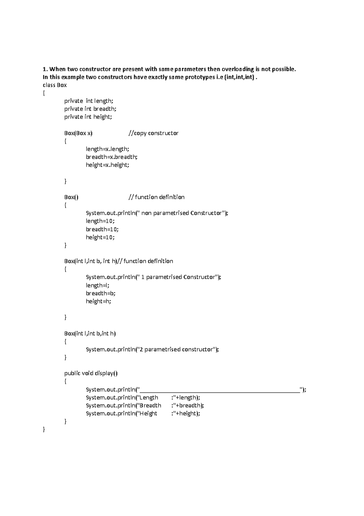 Java 31 - Lecture notes 1 - 1. When two constructor are present with ...
