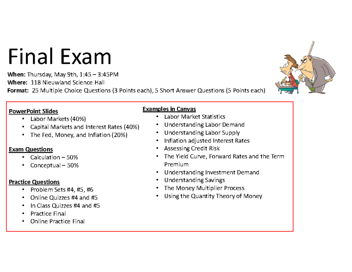 Final Exam Outline - Summary Macroeconomic Analysis - PowerPoint Slides ...