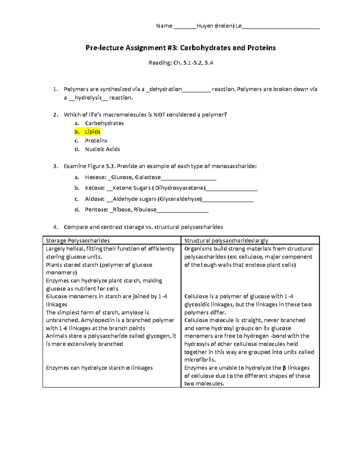 Prelecture Assignment 3 Ch. 5.1 5.2 5 - Name Huyen (Helen) Le_________________ Pre-lecture - Studocu