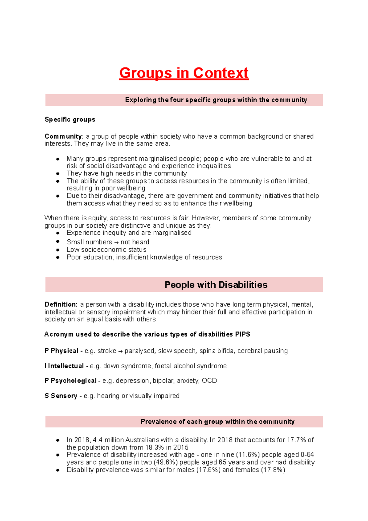 Groups in Context - Groups in Context Specific groups Community: a ...