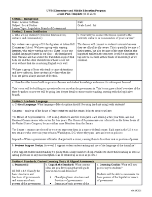 Social Studies Lesson plan - allison hoffman - UWM Elementary and ...
