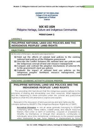 SOC-SCI 103N Activity 6 Module 3- Balanon - Name: Balanon, Joanna Paula Score: ________/ Section ...