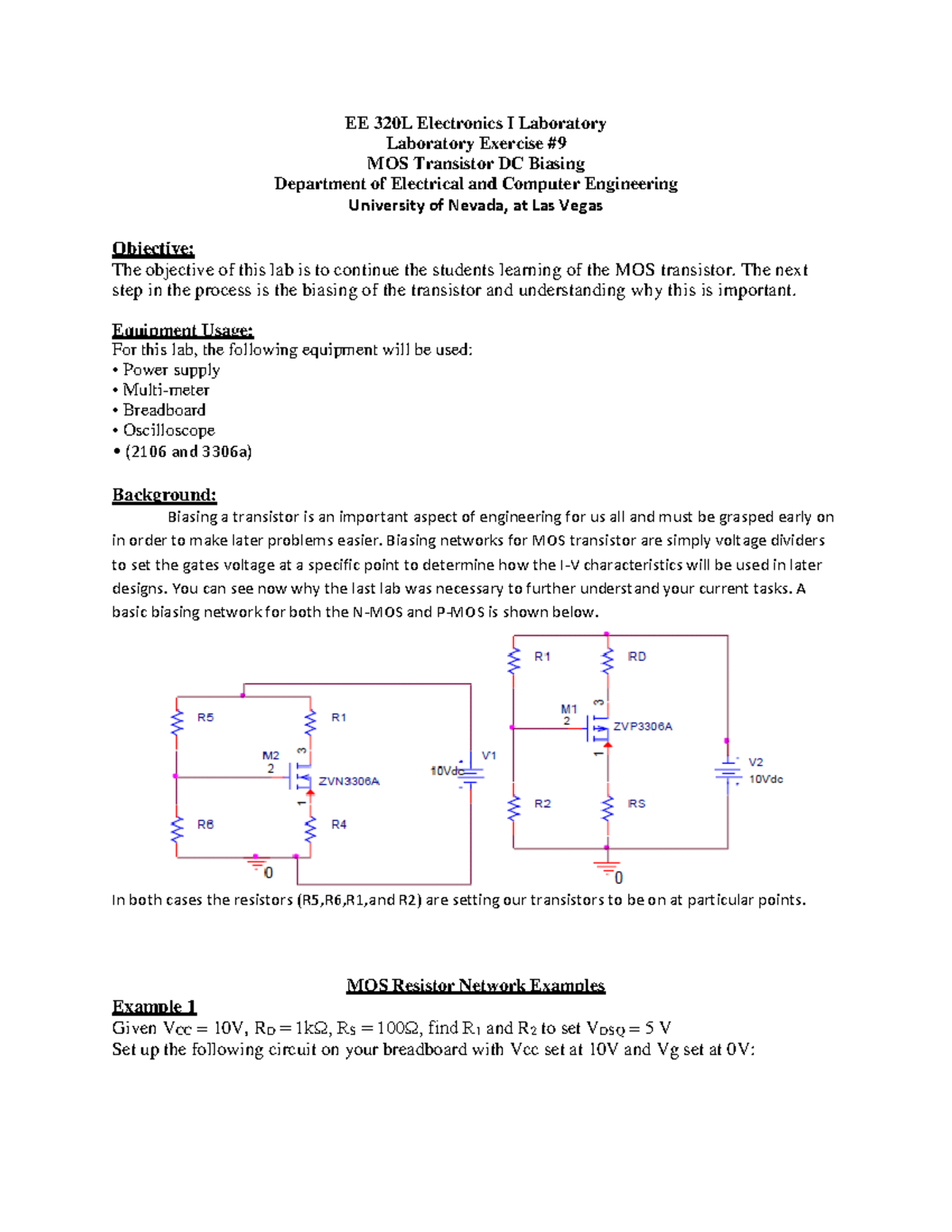 Tutorial work - 9 - Lab report - EE 320L Electronics I Laboratory ...