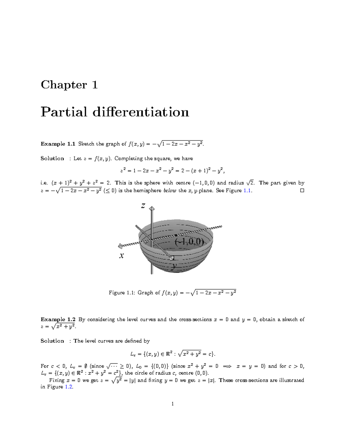 2Achap 1 stud sol - Solutions to examples in the lectures - Chapter 1 ...