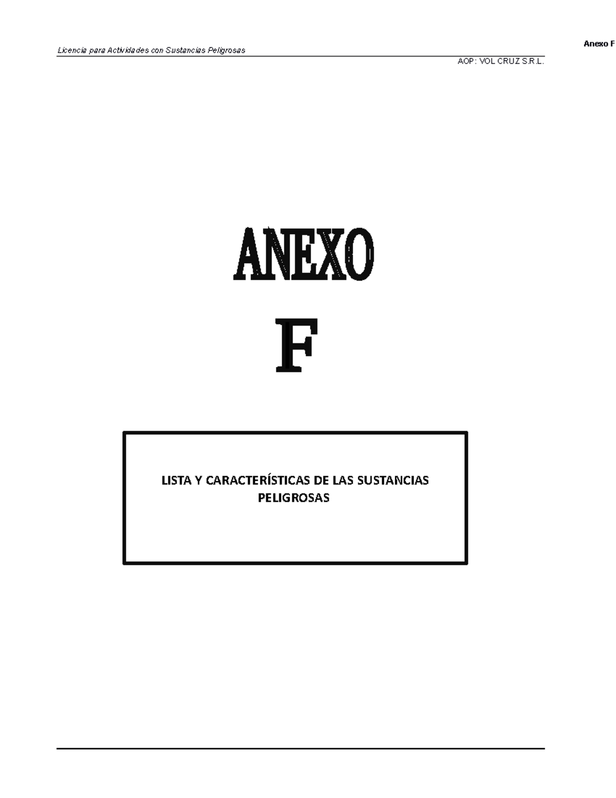 Anexo F Caracteristicas de las SP. rev - Licencia para Actividades con ...