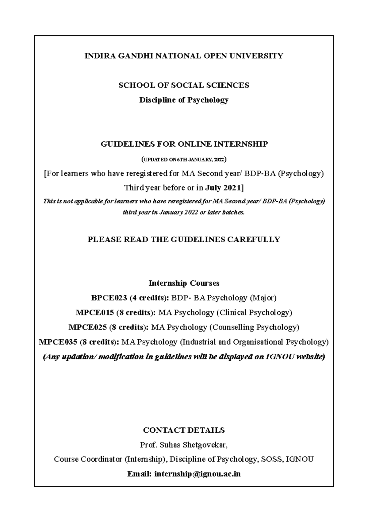 Guidelines For Online Internship In Psychology 06012022 INDIRA guidelines-for-online-internship-in-psychology-06012022-indira