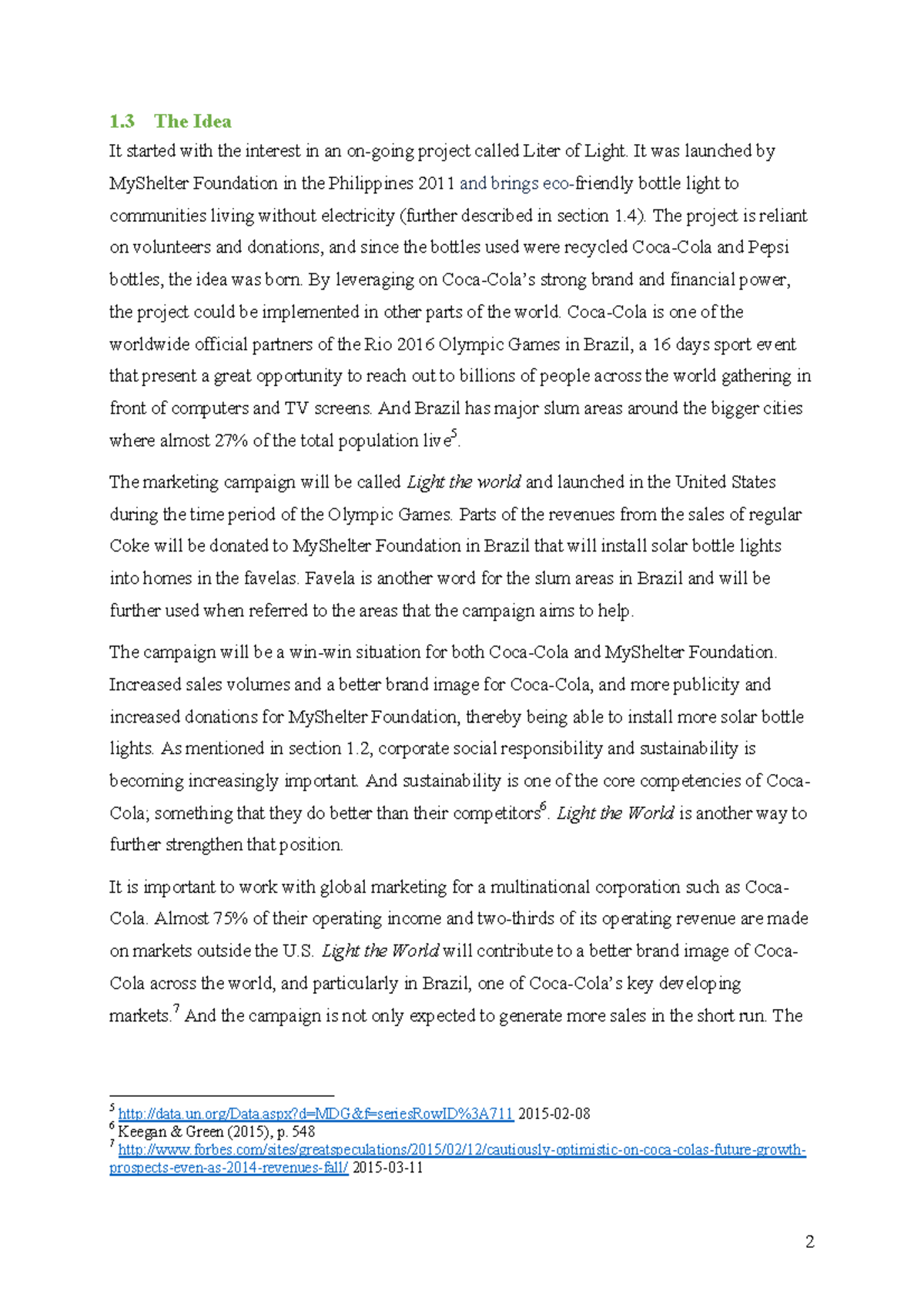 Sample Final Project - Light the World (2015 ) (1)-18 - 2 1 The Idea It ...