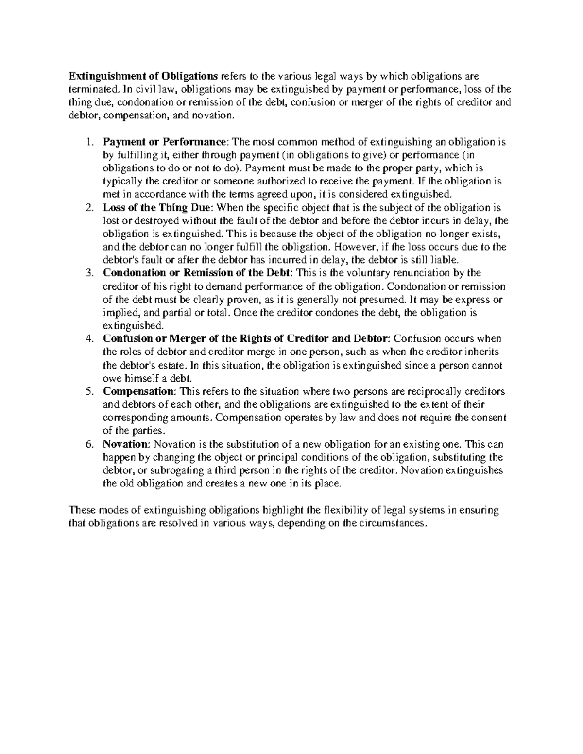 Confusion or Merger of the Rights of Creditor and Debtor ...