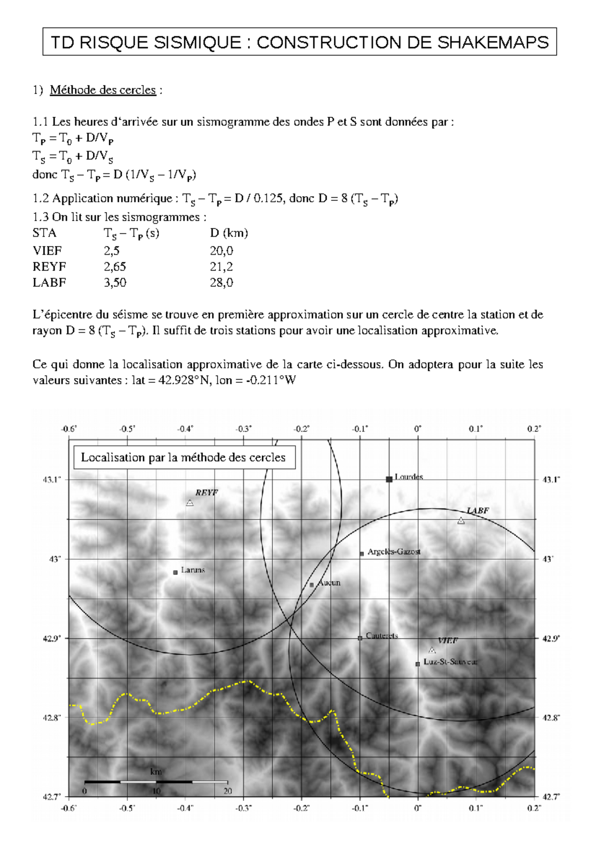 TD risque sismique corr1 - Méthode des cercles : 1 Les heures d‘arrivée ...