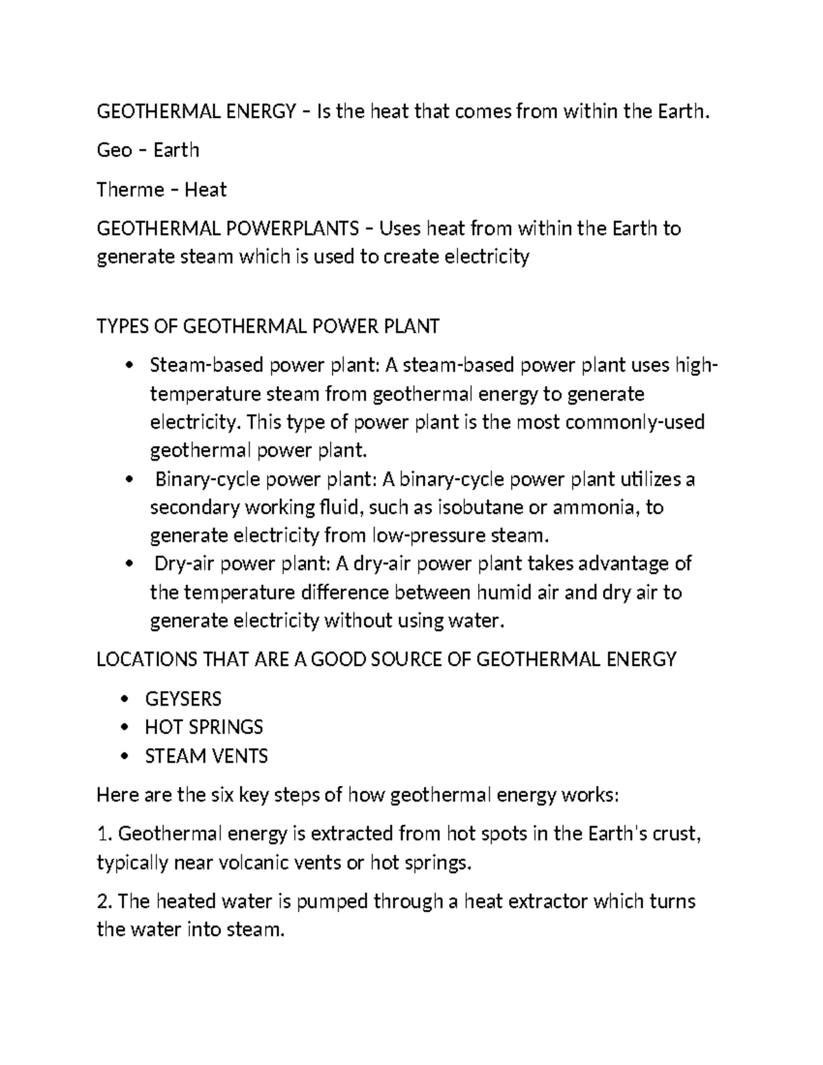 Geothermal Energy - GEOTHERMAL ENERGY – Is the heat that comes from ...