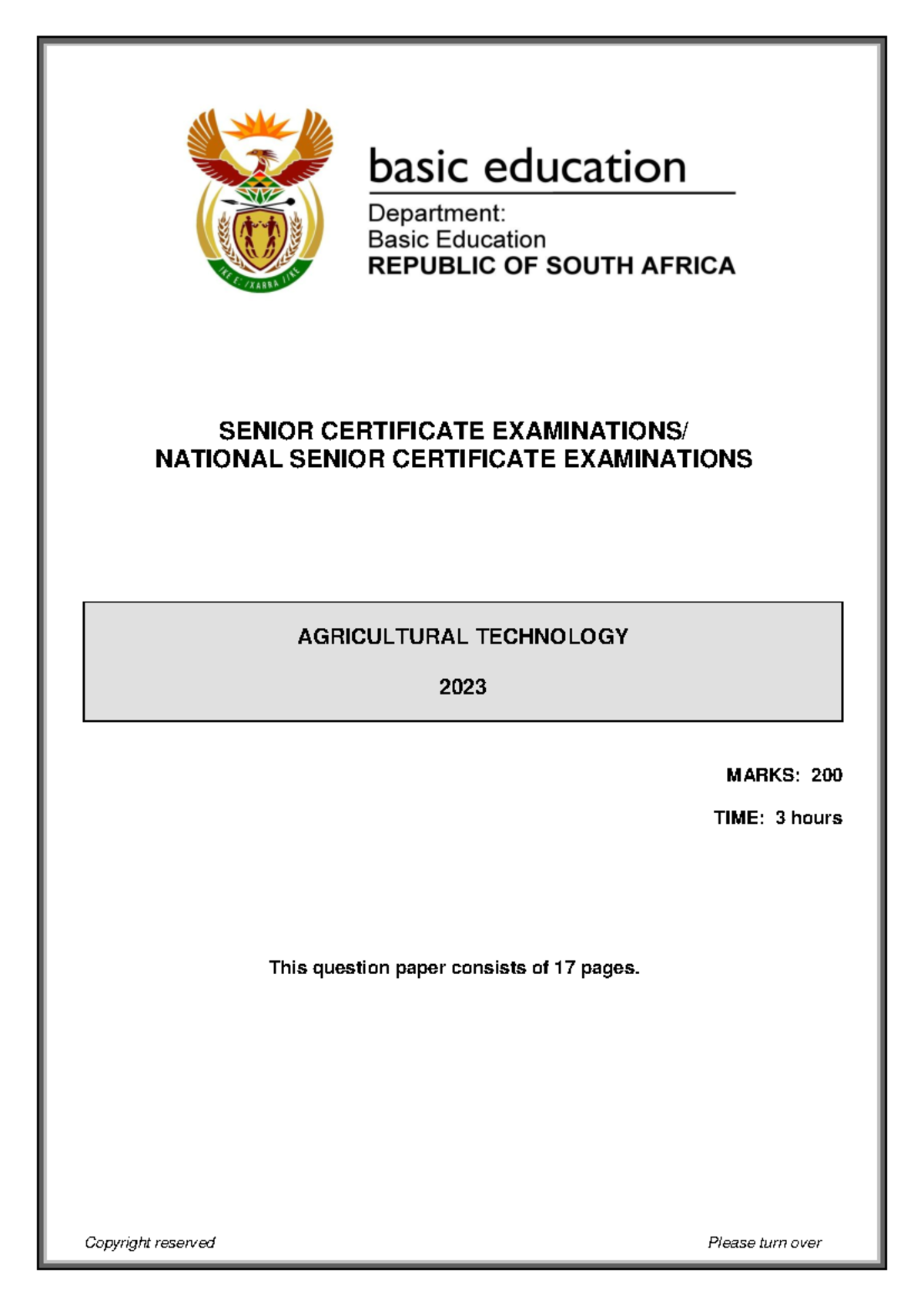 Agricultural Technology May-June 2023 Eng - SENIOR CERTIFICATE ...